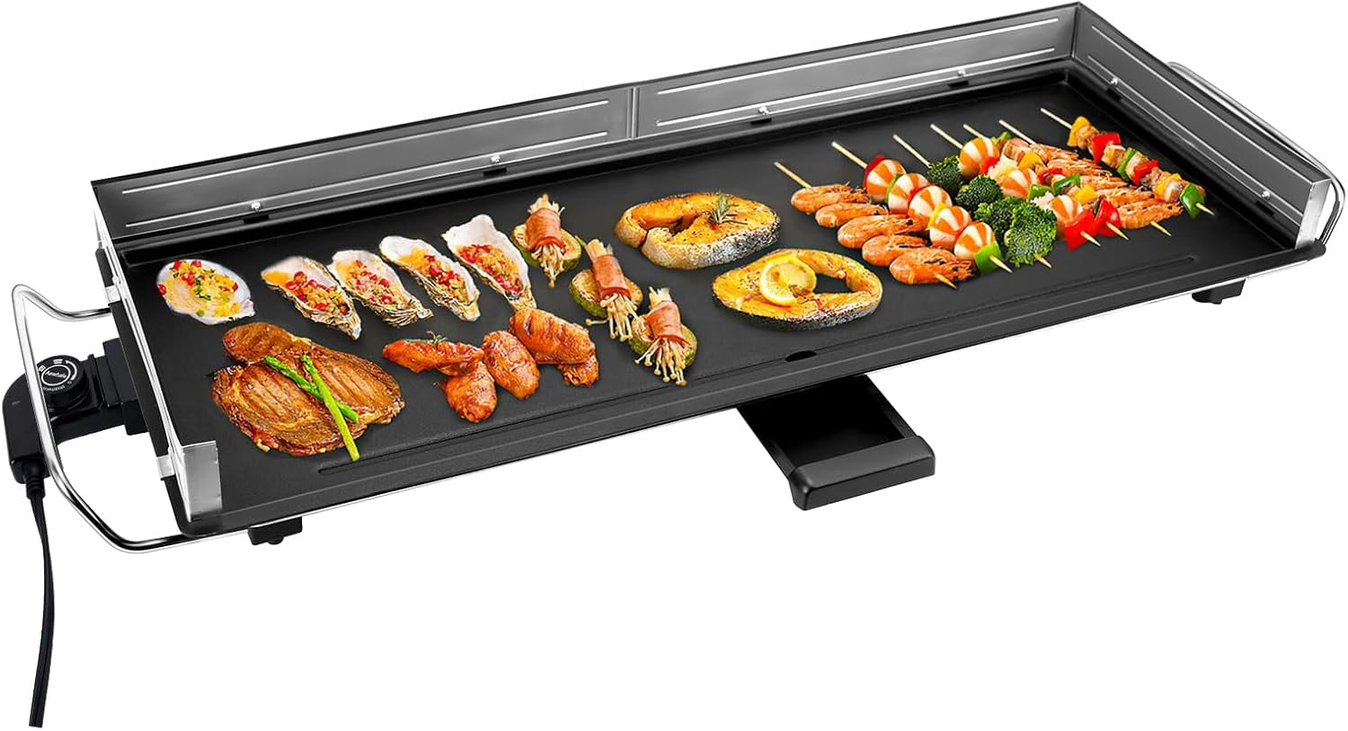 35" Electric Nonstick Extra Large Griddle Grill-Teppanyaki Grill BBQ ...