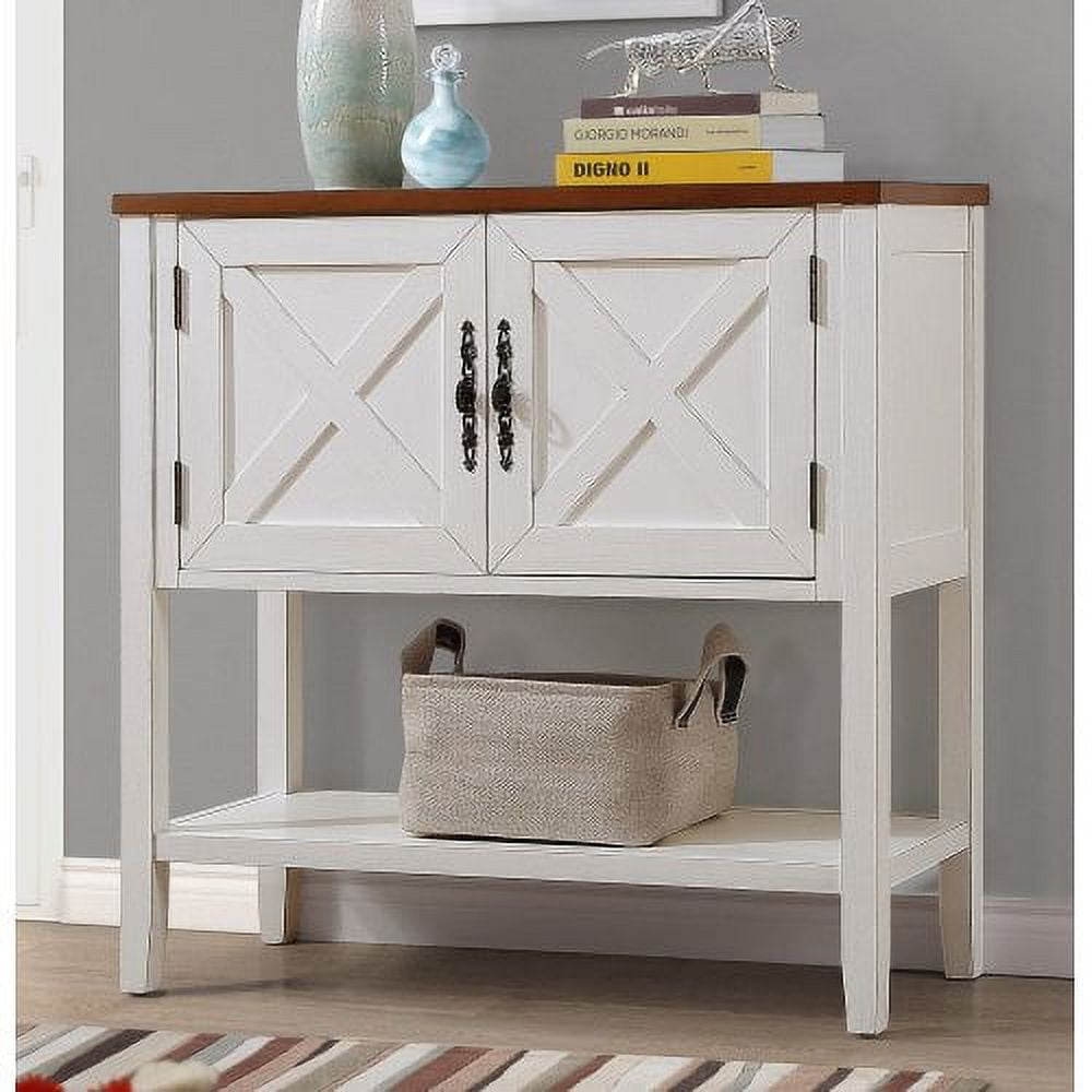 35''Farmhouse Wood Buffet Sideboard Console Table with Bottom Shelf and ...