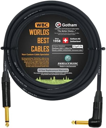 35 Foot - Gotham GAC-1 Ultra Pro - Premium Low-Cap (21 pf/F) Guitar ...