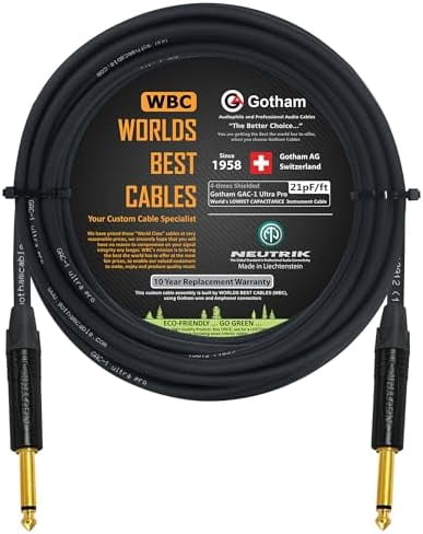 35 Foot - Gotham GAC-1 Ultra Pro - Premium Low-Cap (21 pf/F) Guitar ...