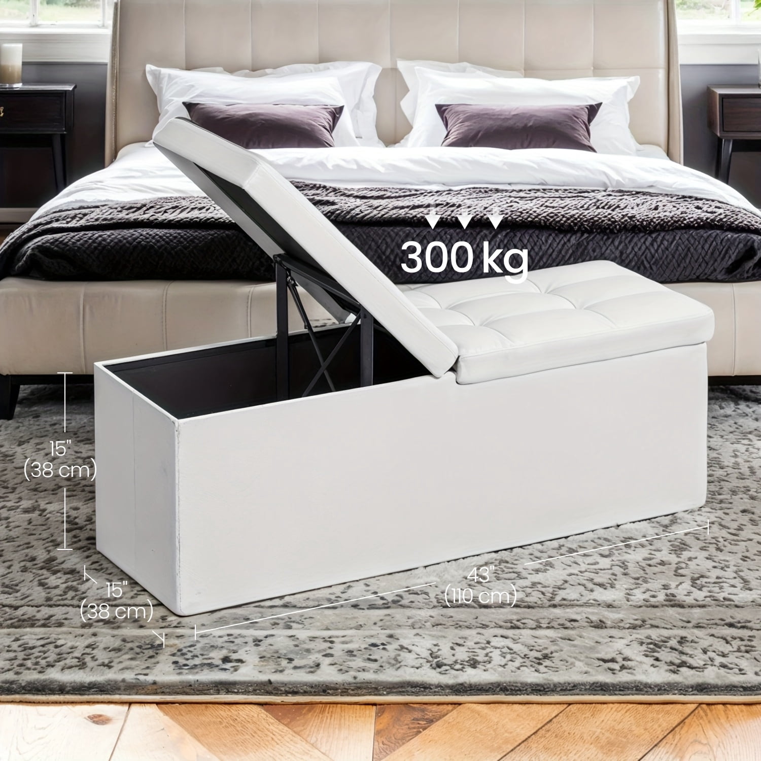 35-Gallon Heavy-Duty Folding Storage Ottoman - 660 lb Capacity ...