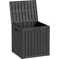 35 Gallon Lockable Waterproof Outdoor Deck Box Resin Weatherproof ...