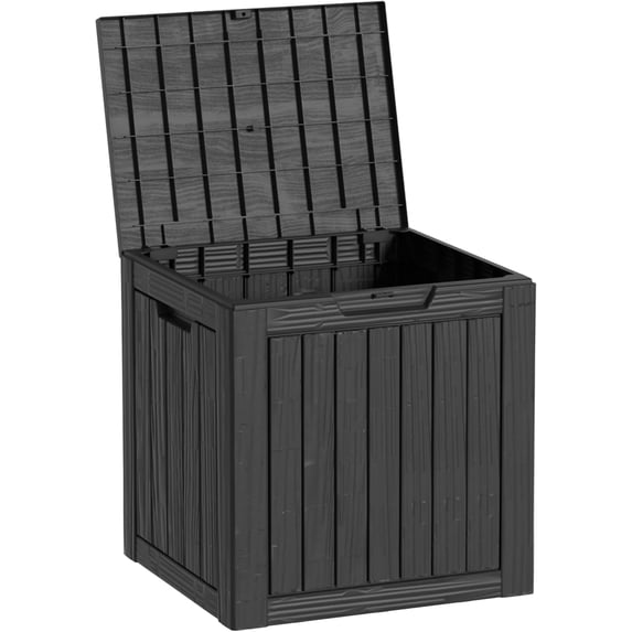 35 Gallon Lockable Waterproof Outdoor Deck Box Resin Weatherproof ...