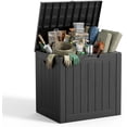 35 Gallon Outdoor Storage Box Waterproof, Resin Small Deck Box, Black ...