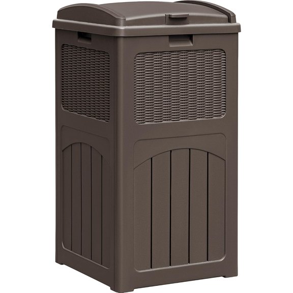 Outdoor Two Barrel Trash Can – Waterproof Resin Garbage Bin with ...