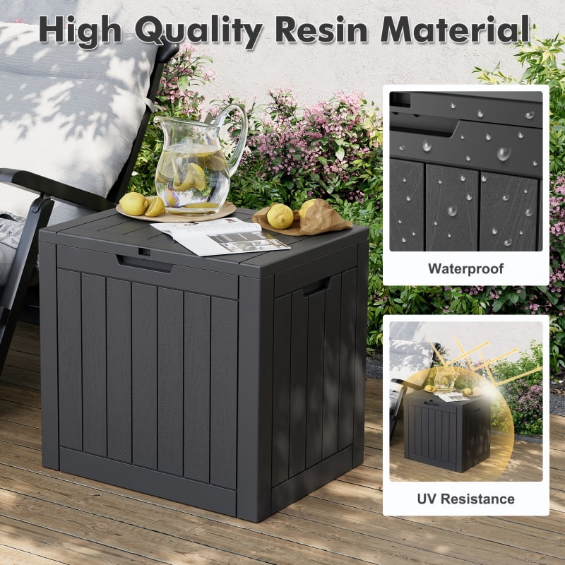 35 Gallon Waterproof Outdoor Deck Box W/Locking Hole, Organizer Storage ...