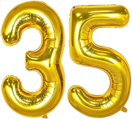 35 Gold Boons 40 Inch Number 35 or 53 Big Giant Jumbo Huge Foil Mylar ...