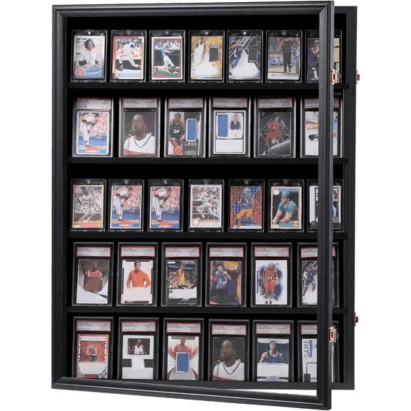 36 Graded Sports Card Display Frame 3 Pack- Baseball Card Display Case ...