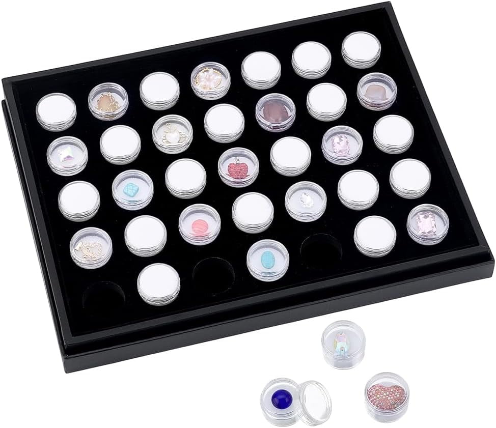 35 Grids Gemstone Display Box Charm Display Tray Gem Box Stone ...