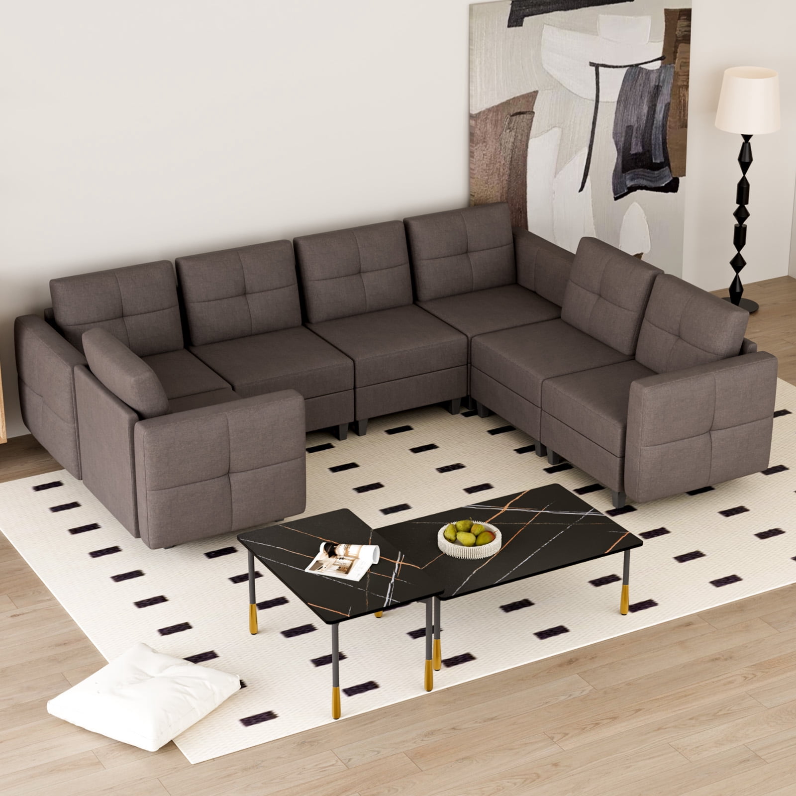 35"H Modular Sectional Sofa Couch with Storage for Living Room ...