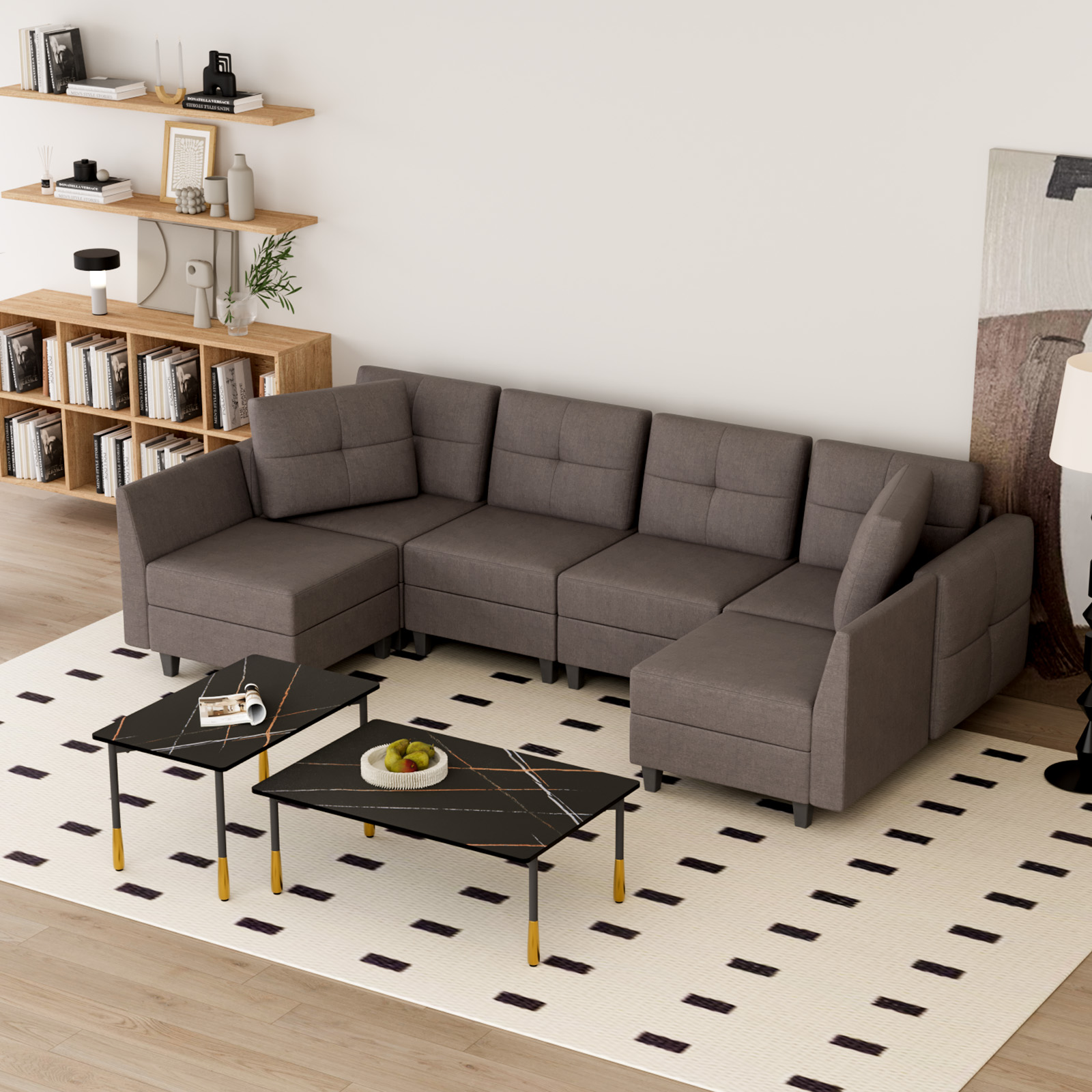 35"H Modular Sectional Sofa Couch with Storage for Living Room ...