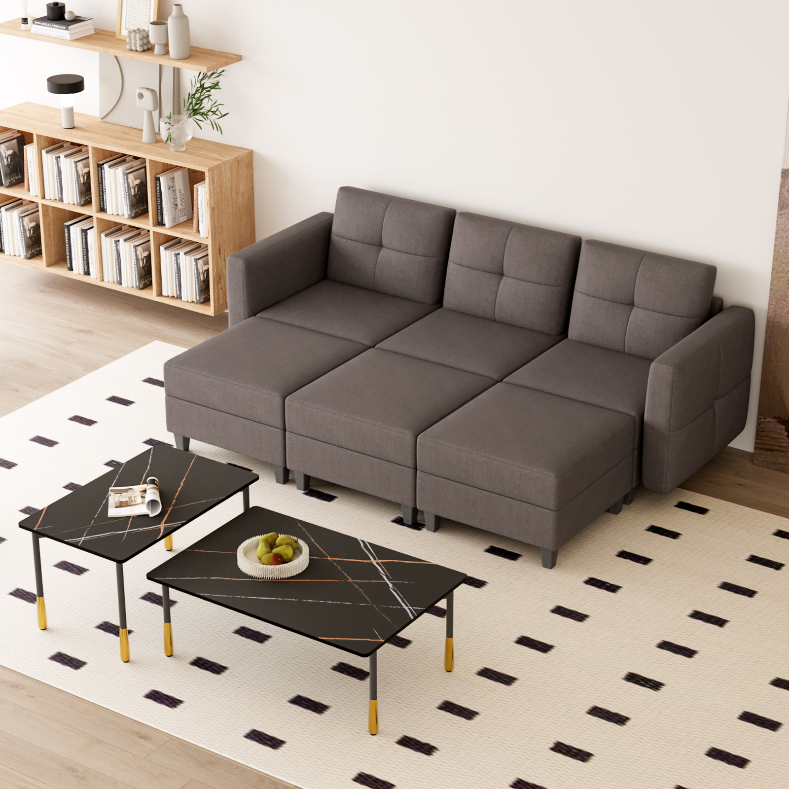 35"H Modular Sectional Sofa Couch with Storage for Living Room ...