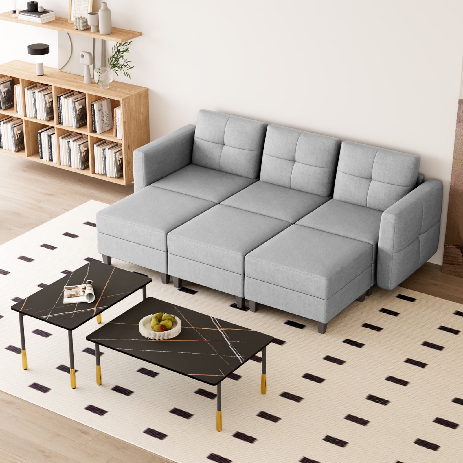 35"H Modular Sectional Sofa Couch with Storage for Living Room ...