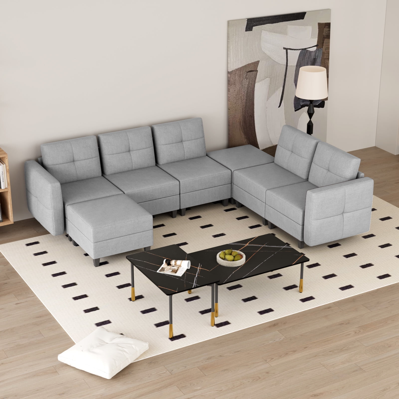 35"H Modular Sectional Sofa Couch with Storage for Living Room ...