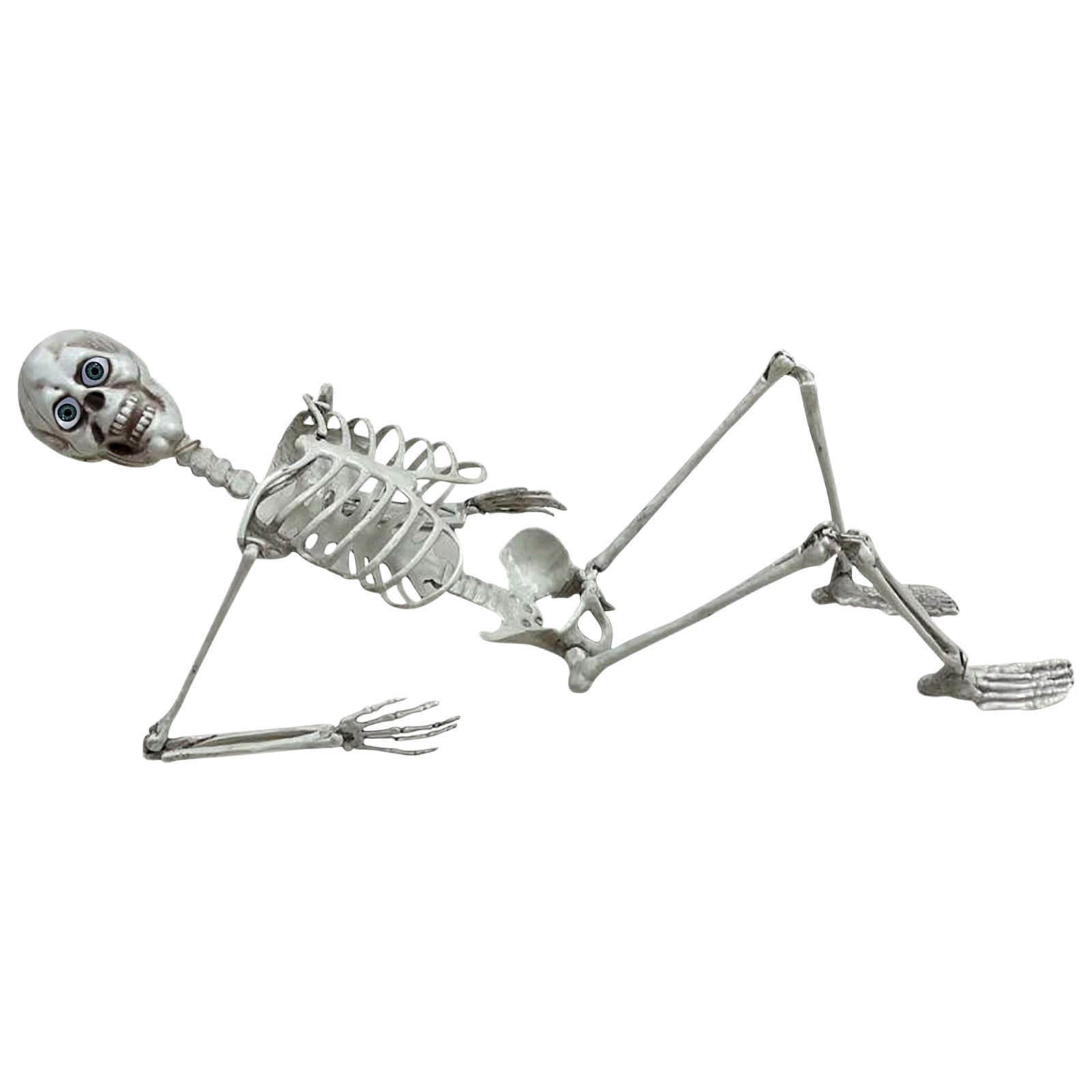 35" Halloween Skeletons, Full Size Skeleton with One Eye, Plastic Life ...