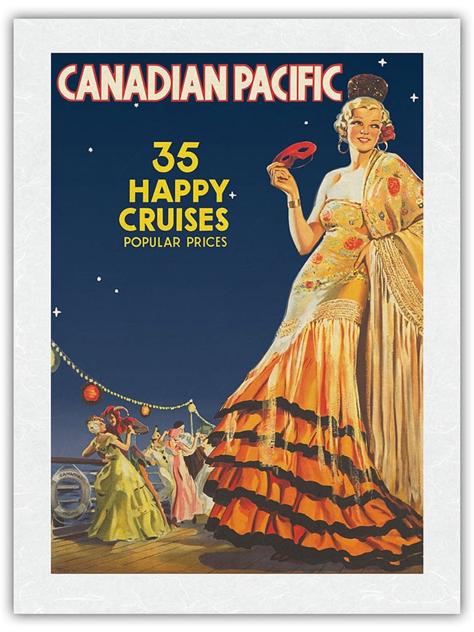 35 Happy Cruises - Canadian Pacific - Vintage Ocean Liner Travel Poster ...