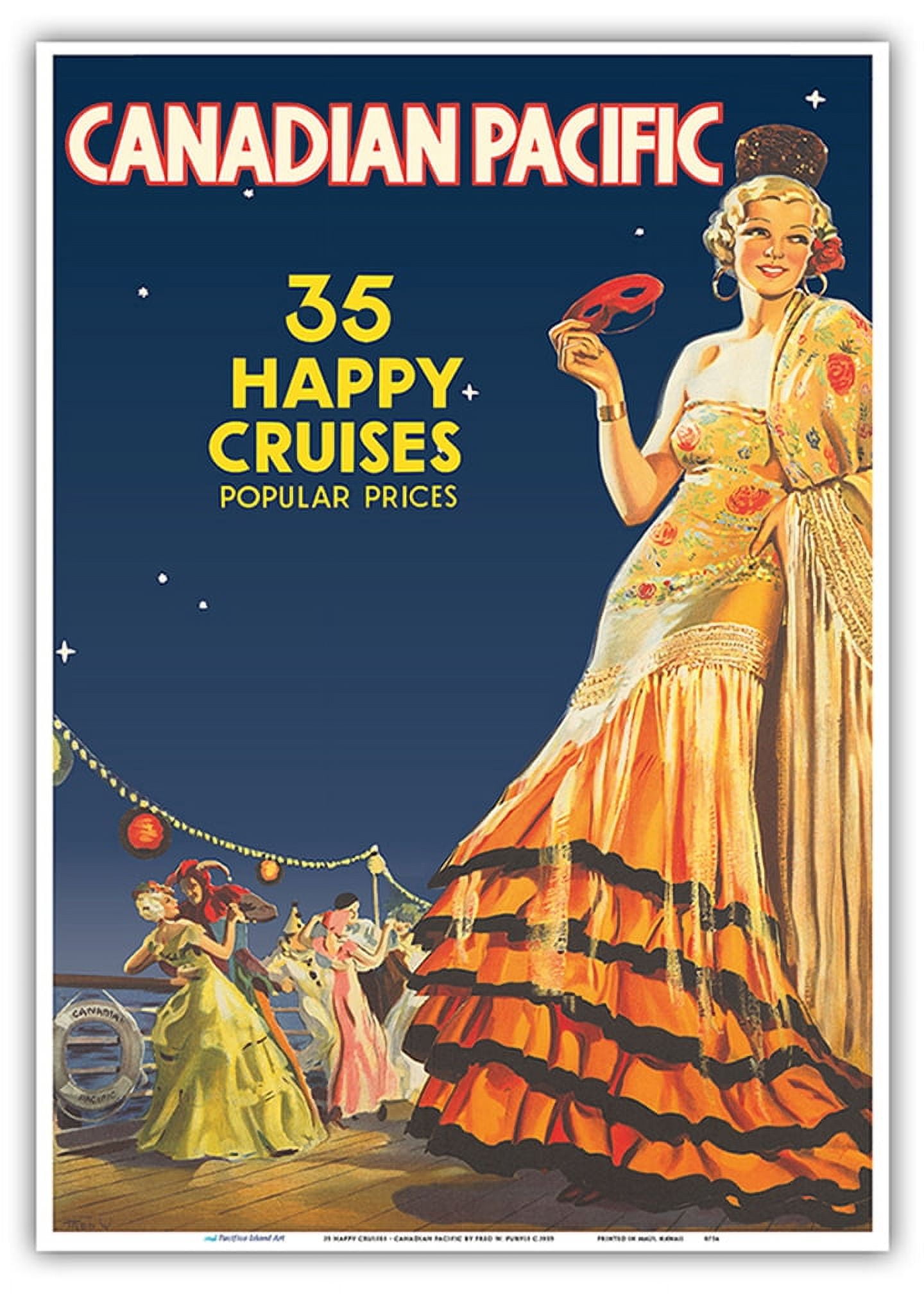 35 Happy Cruises - Canadian Pacific - Vintage Ocean Liner Travel Poster ...