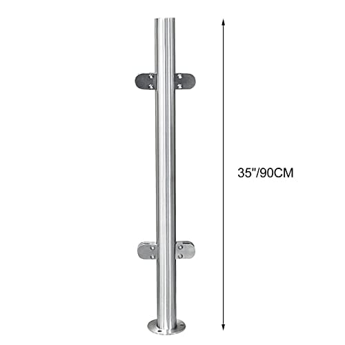 35" High Glass Railing Post Mid Post Glass Balustrade Railing System ...
