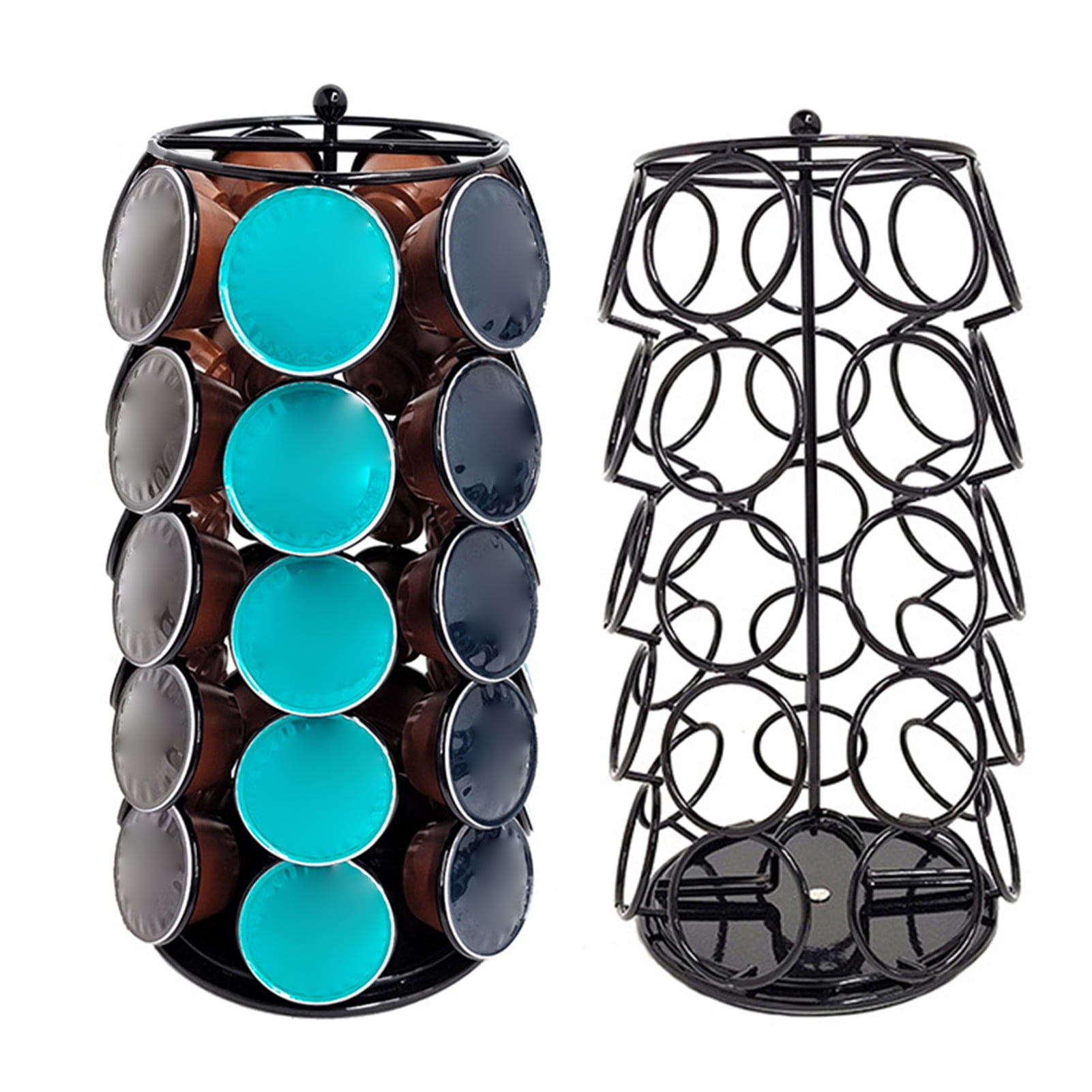 35 Holes Coffee Capsule Rack Large Capacity 360 Degree Rotation Tower ...