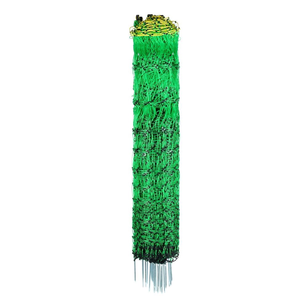 35"Hx164'L Electric Fence Netting PE Mesh with Posts & Double-Spiked ...