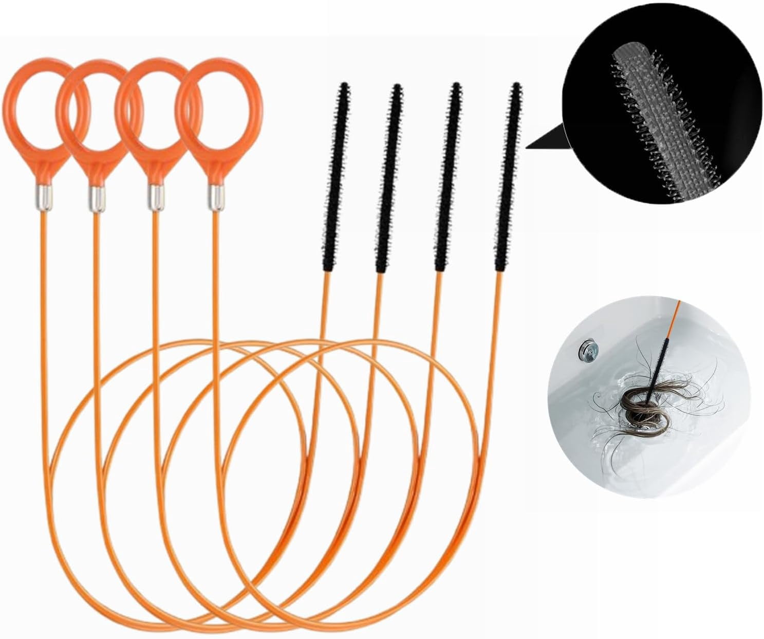 35 Inch Drain Snake Hair Clog Remover Tool, Long lexible Anti-Break ...