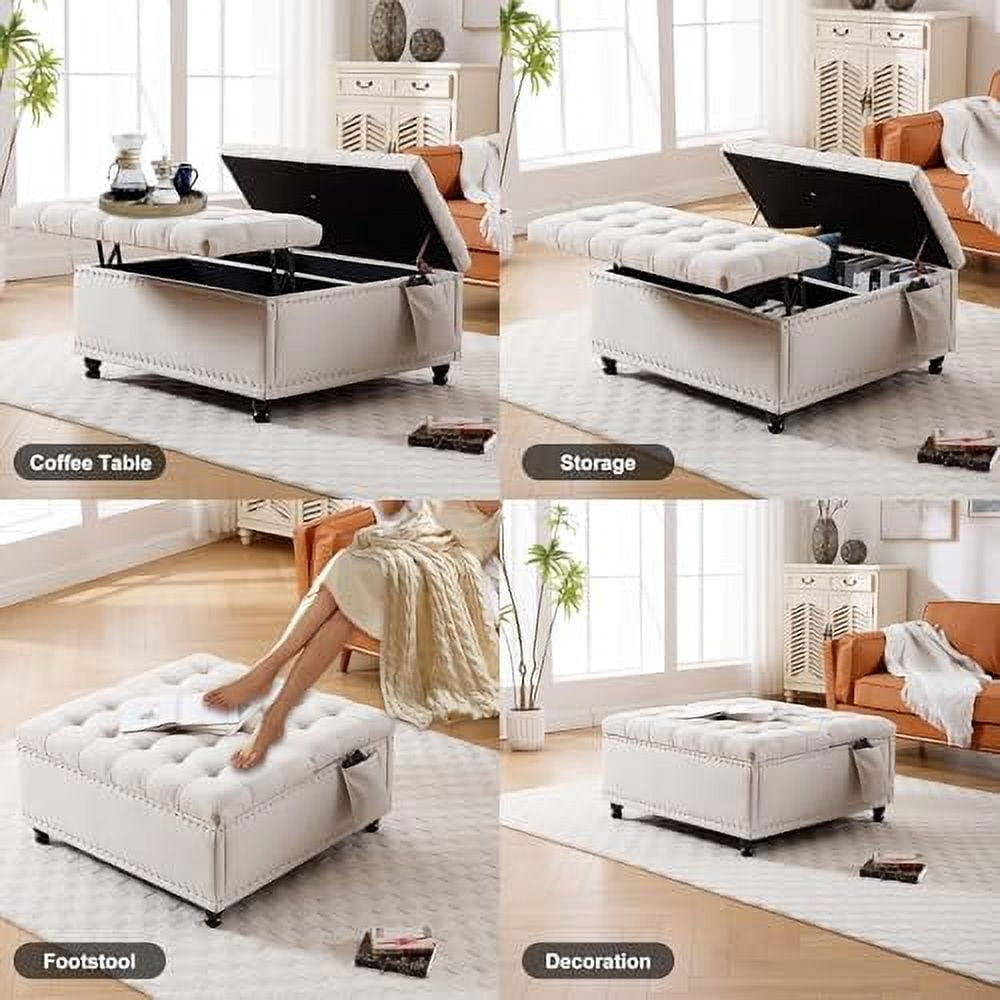 35 Inch Extra Large Storage Ottoman Coffee Table with Lift Top ...