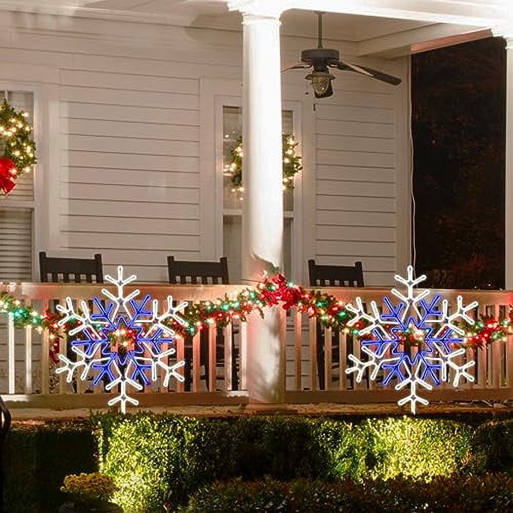 35 Inch Large Outdoor Snowflake Decorations Light,402 LED Outdoor ...