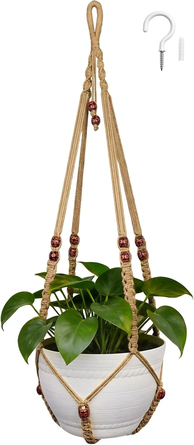 35 Inch Macrame Plant Hanger, Large for up to 15 Inch Pot Extra Long ...