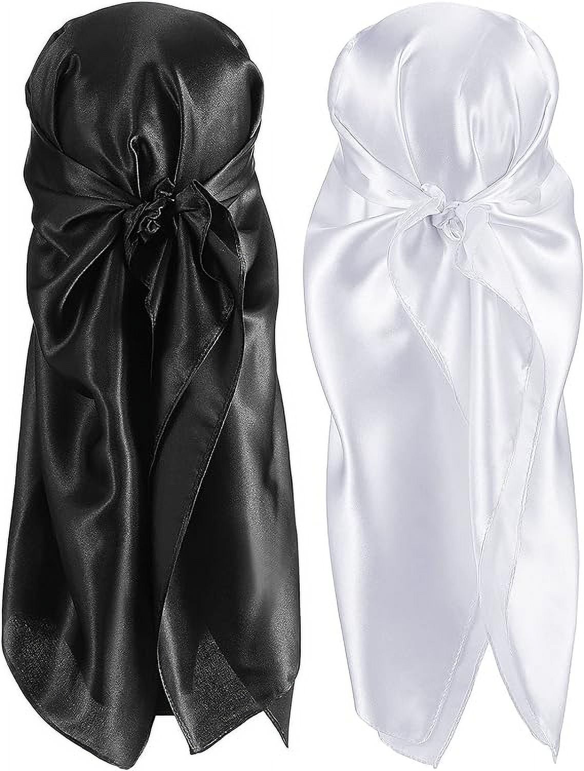 35 Inch Silk Head Scarf 2 Pcs Large Square Neck Scarf Sleeping Hair ...