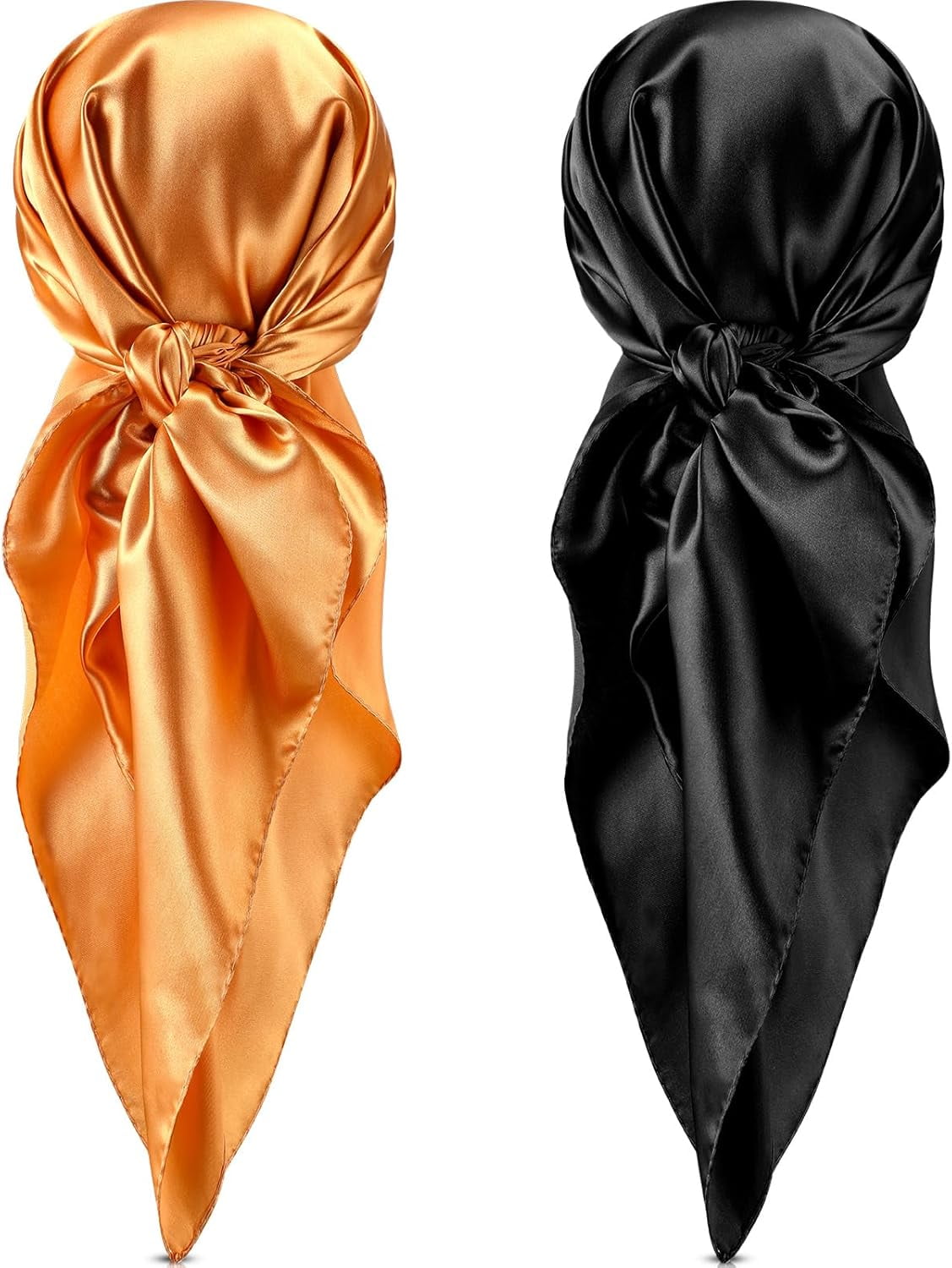 35 Inch Silky Head Scarf 2 Pcs Large Square Neck Scarf Sleeping Hair ...