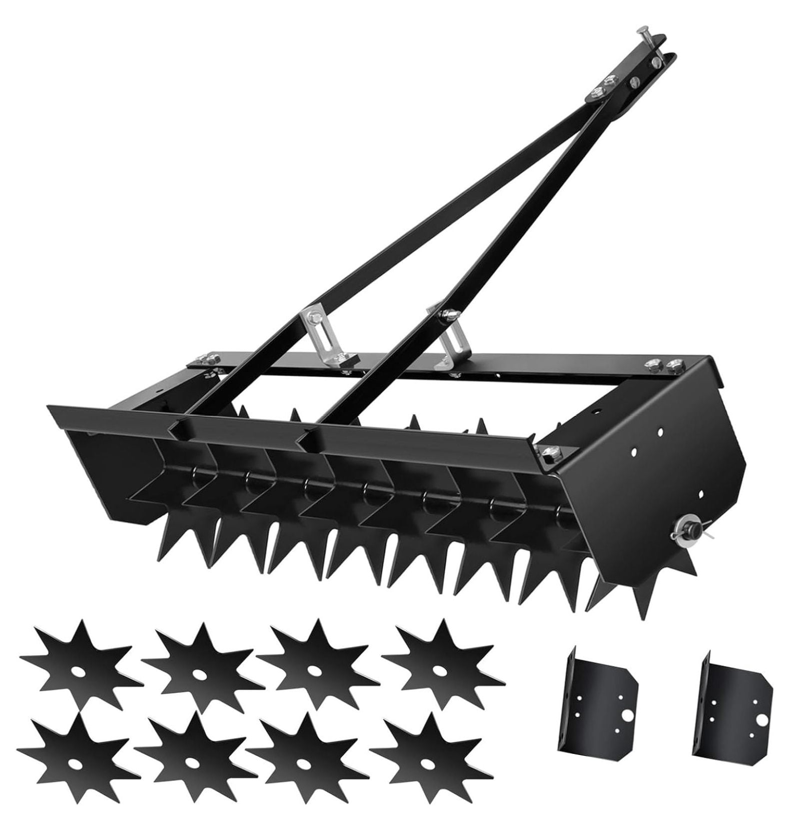 35-Inch Spike Tow Behind Aerator for Lawn Tractor, Pull Behind Aerator ...