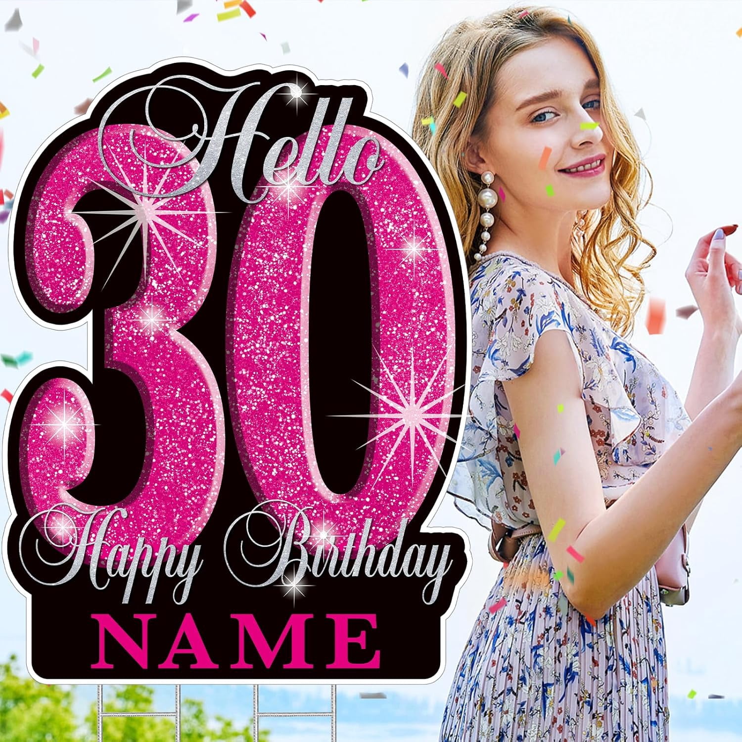 35 Inch Sweet 16 Birthday Large Yard Signs Personalized Name 16th ...