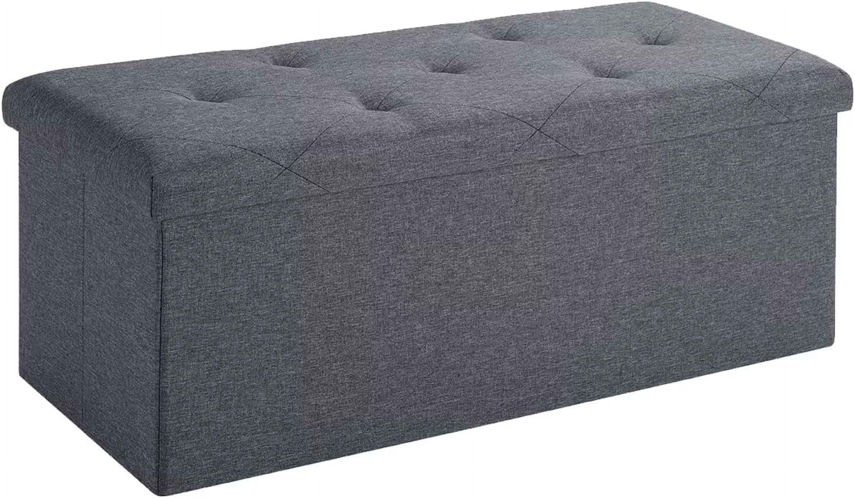 35 Inches Folding Storage Ottoman Bench, Ottoman Foot Rest, End of Bed ...