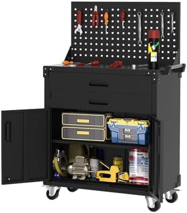 35” Industrial Steel Rolling Tool Cabinet with Deep Drawers, Locking ...