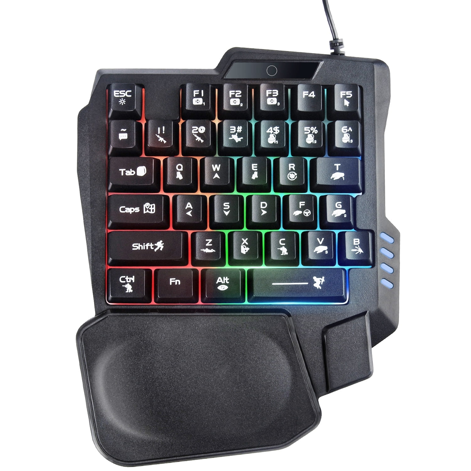 35 Keys One-Handed Gaming Keyboard, Wired RGB LED Backlist Gaming ...