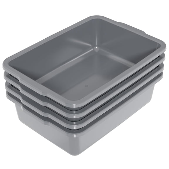35 L Plastic Commercial Bus Tubs, Large Bus Tub Box, Gray, 4 Packs ...