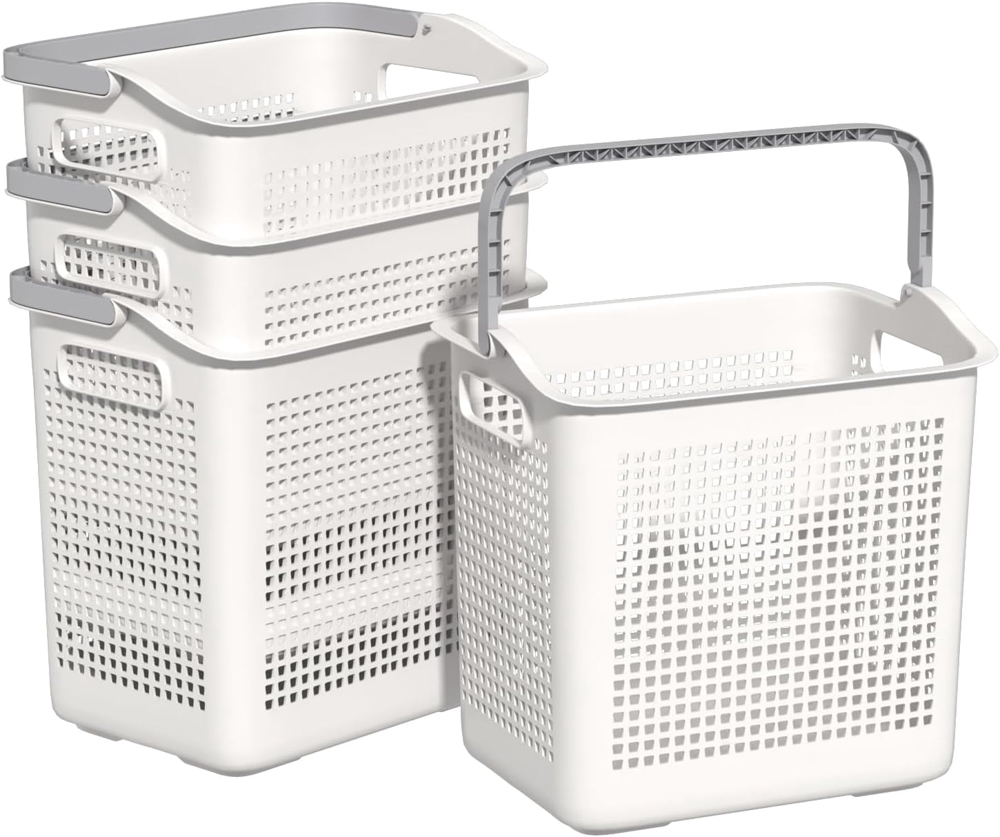 35 L Plastic Portable Laundry Basket, Plastic Laundry Baskets with ...