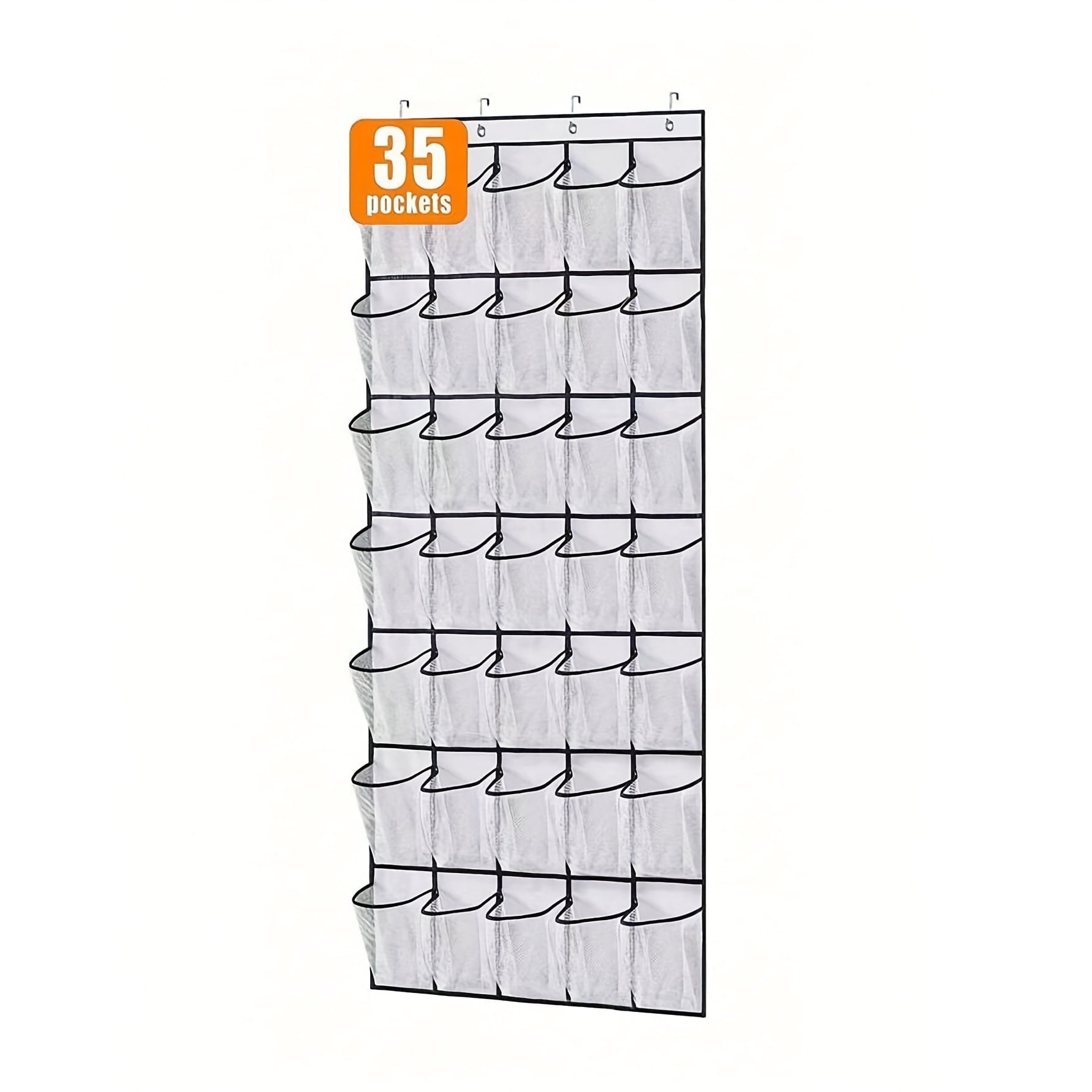 35 Large Pocket Over the Door Shoe Organizer, Extra Sturdy Oxford ...