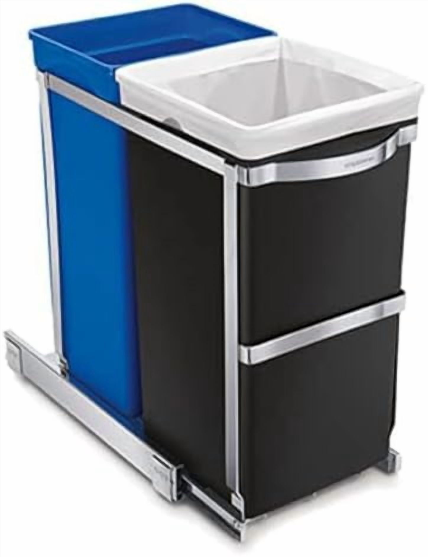 35 Liter / 9.3 Gallon Dual Compartment Under Counter Kitchen Cabinet ...