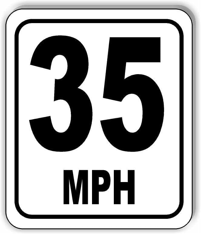 35 MPH miles per hour Aluminum Composite Sign, 15"x18" - Walmart.com