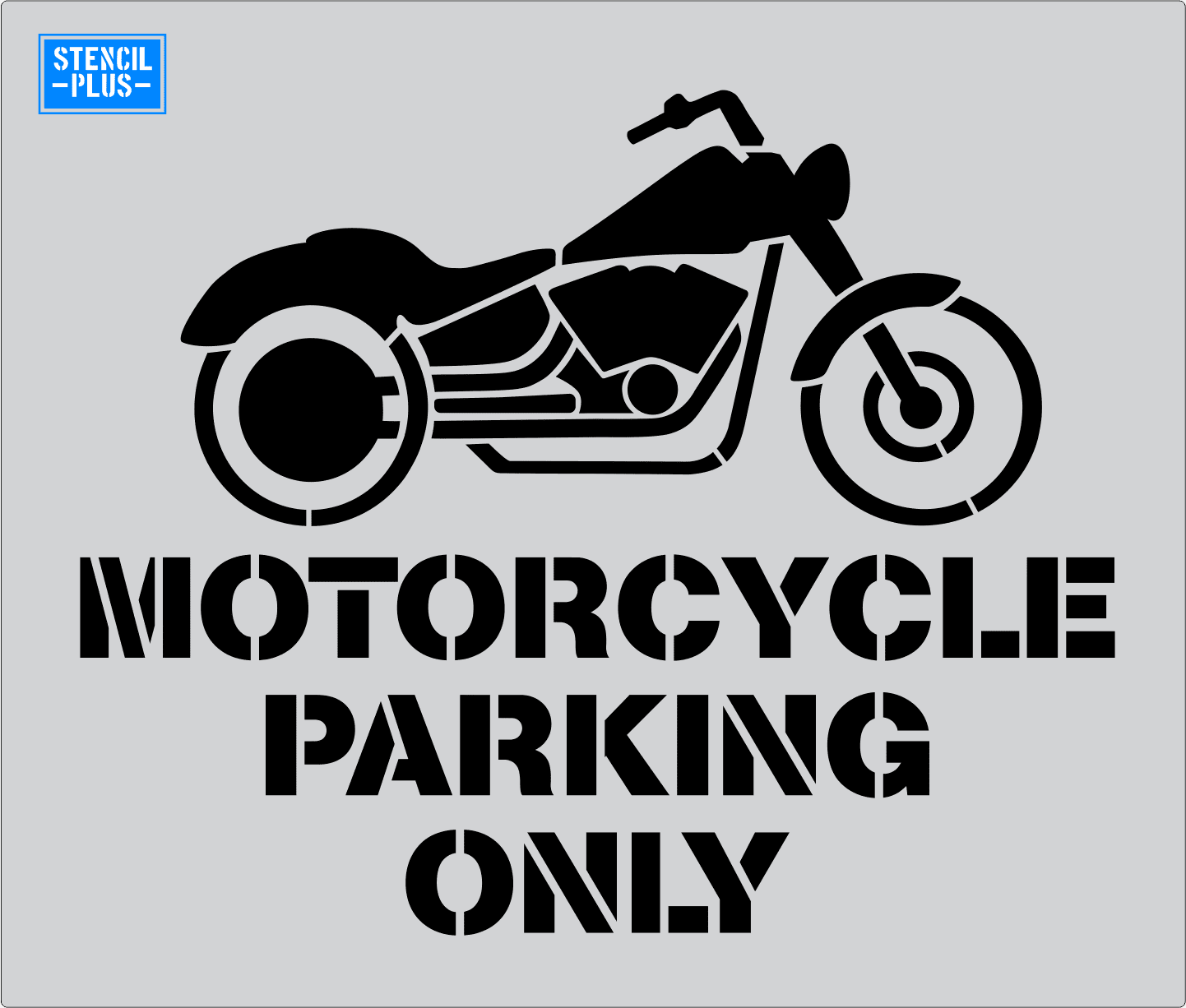 35" Motorcycle Parking Only Parking Lot Pavement Marking Stencil ...