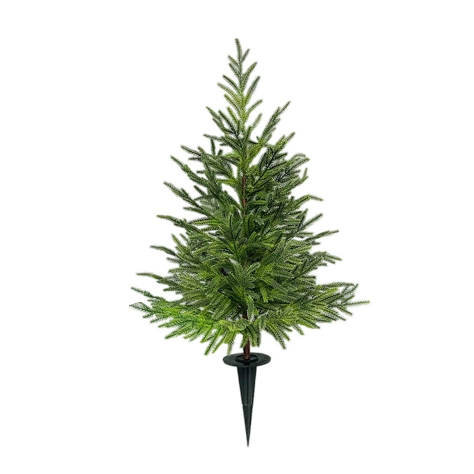 35" Outdoor Christmas Tree Frosted Urn Filler, Norfolk Pine Real Touch ...