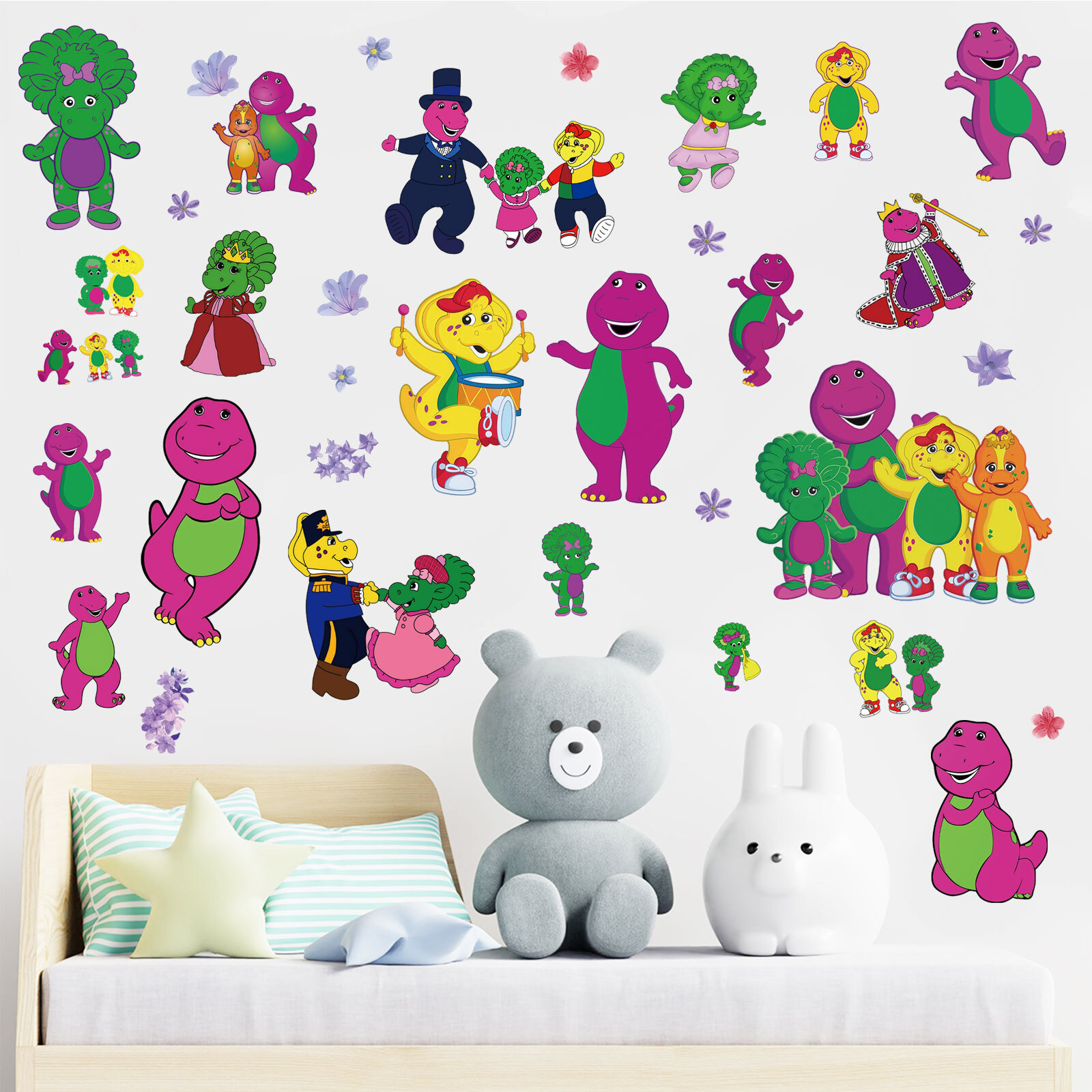 35 PCS For Barney and Friends Theme Wall Stickers – Cartoon Character ...