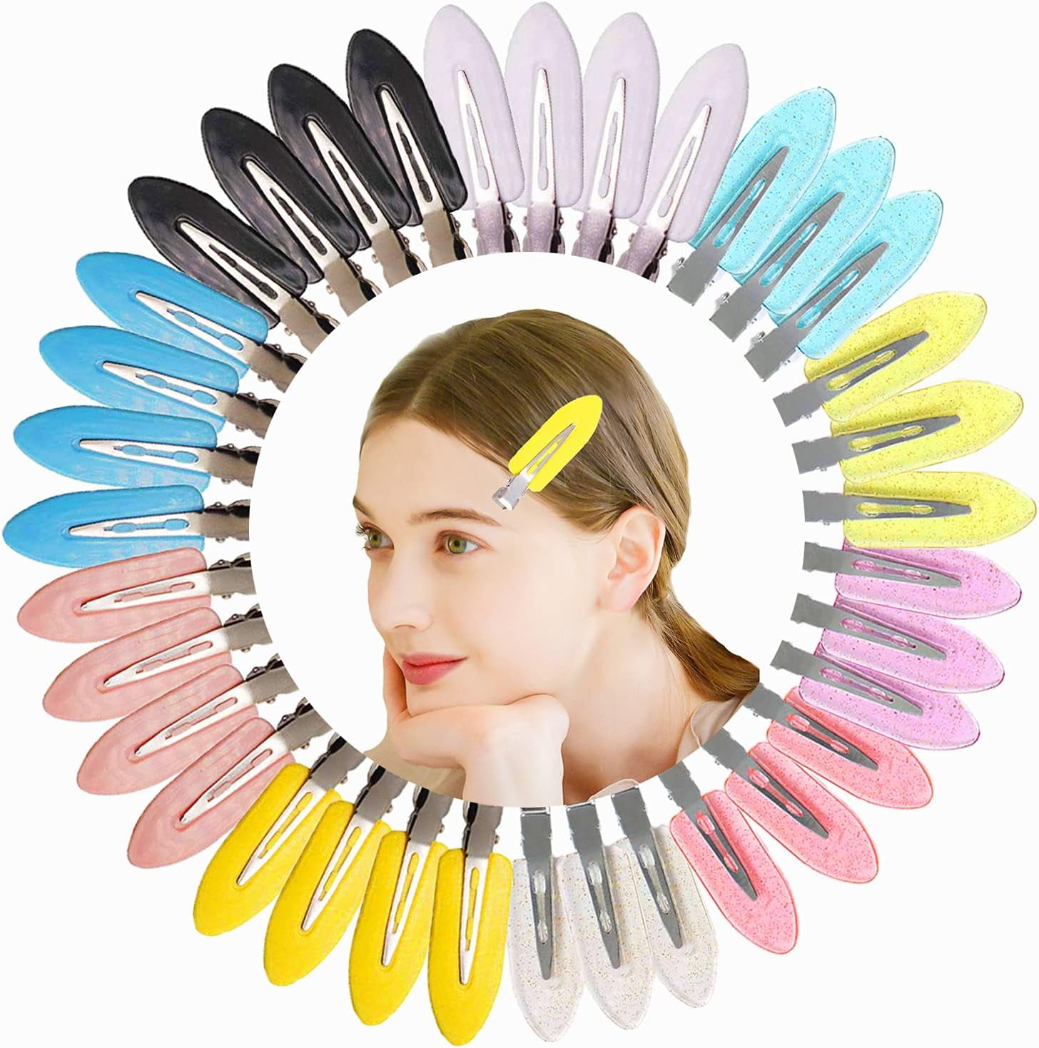 35 PCS No Bend Hair Clips No Crease Makeup Curl Pin Clips Creaseless ...