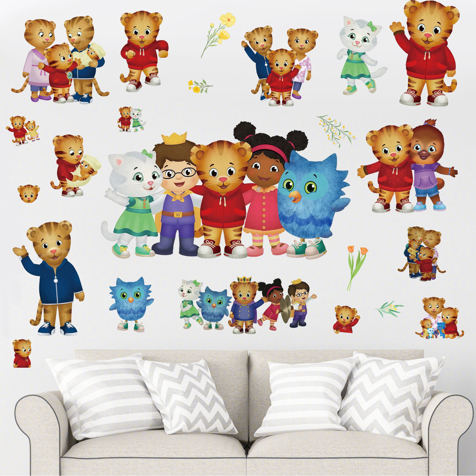 35 PCS For Daniel Theme For Tiger Neighborhood Wall Stickers – Cartoon ...