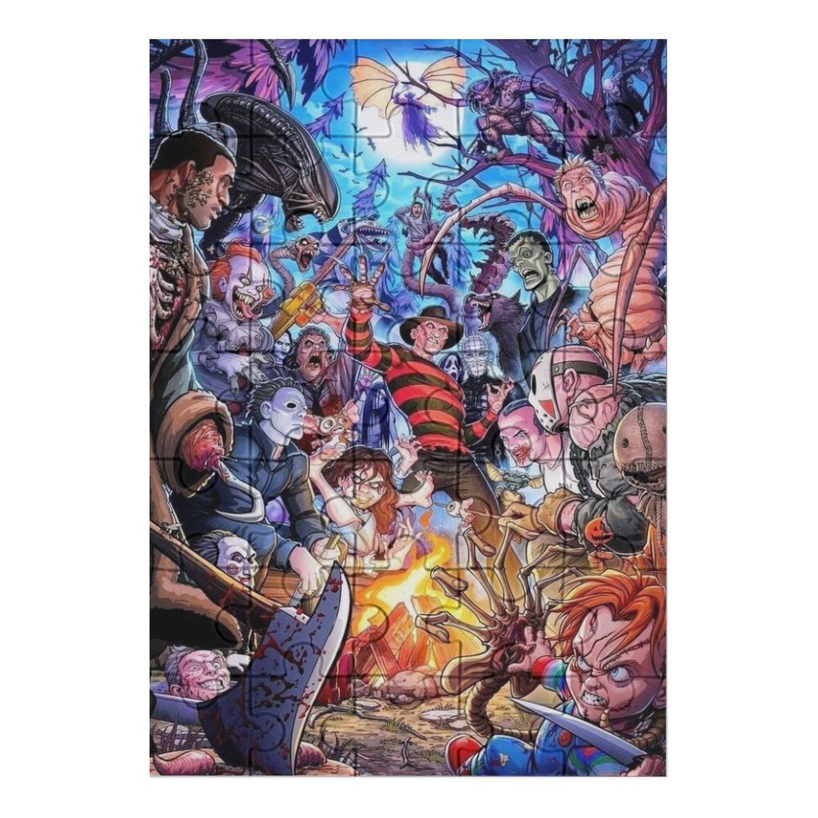 35 PCS Jigsaw Puzzle Horror Movie Characters Wooden Puzzle Challenging ...