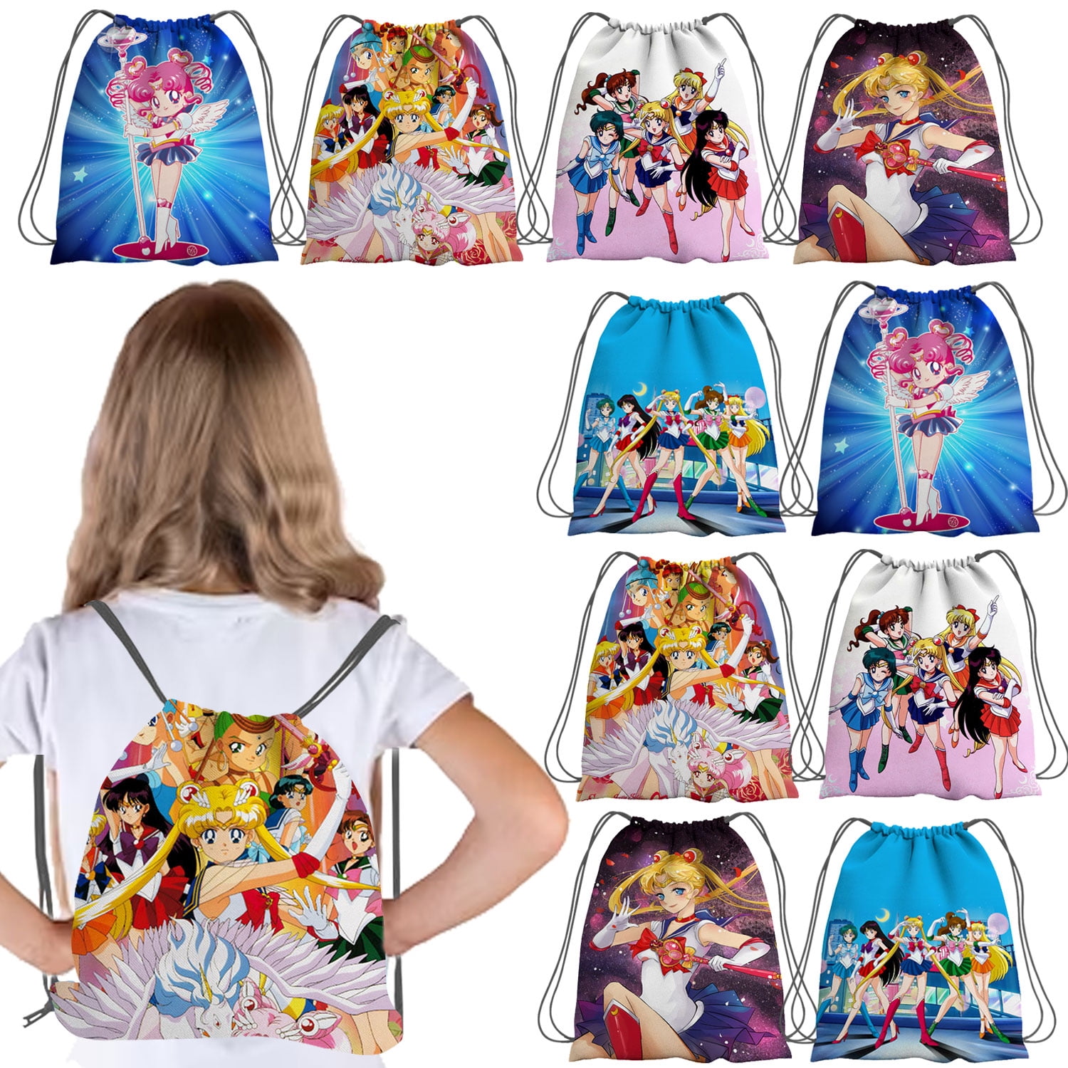 35 PCS Sail-or Moon Party Favor Bags Sail-or Moon Drawstring Bags Gift ...