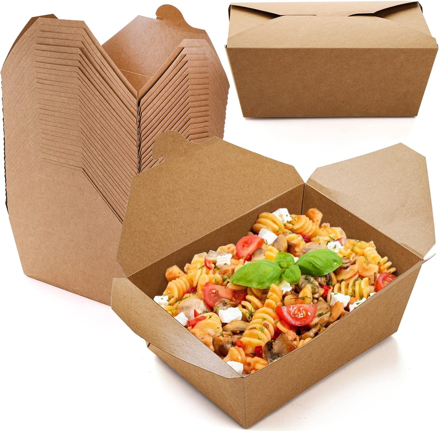 35 Pack 110 Oz Paper Take Out Food Container, Large Kraft Lunch Meal ...