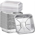 (35 Pack) 8"x8" Aluminum Pans with Clear Plastic Lids - Square Baking ...
