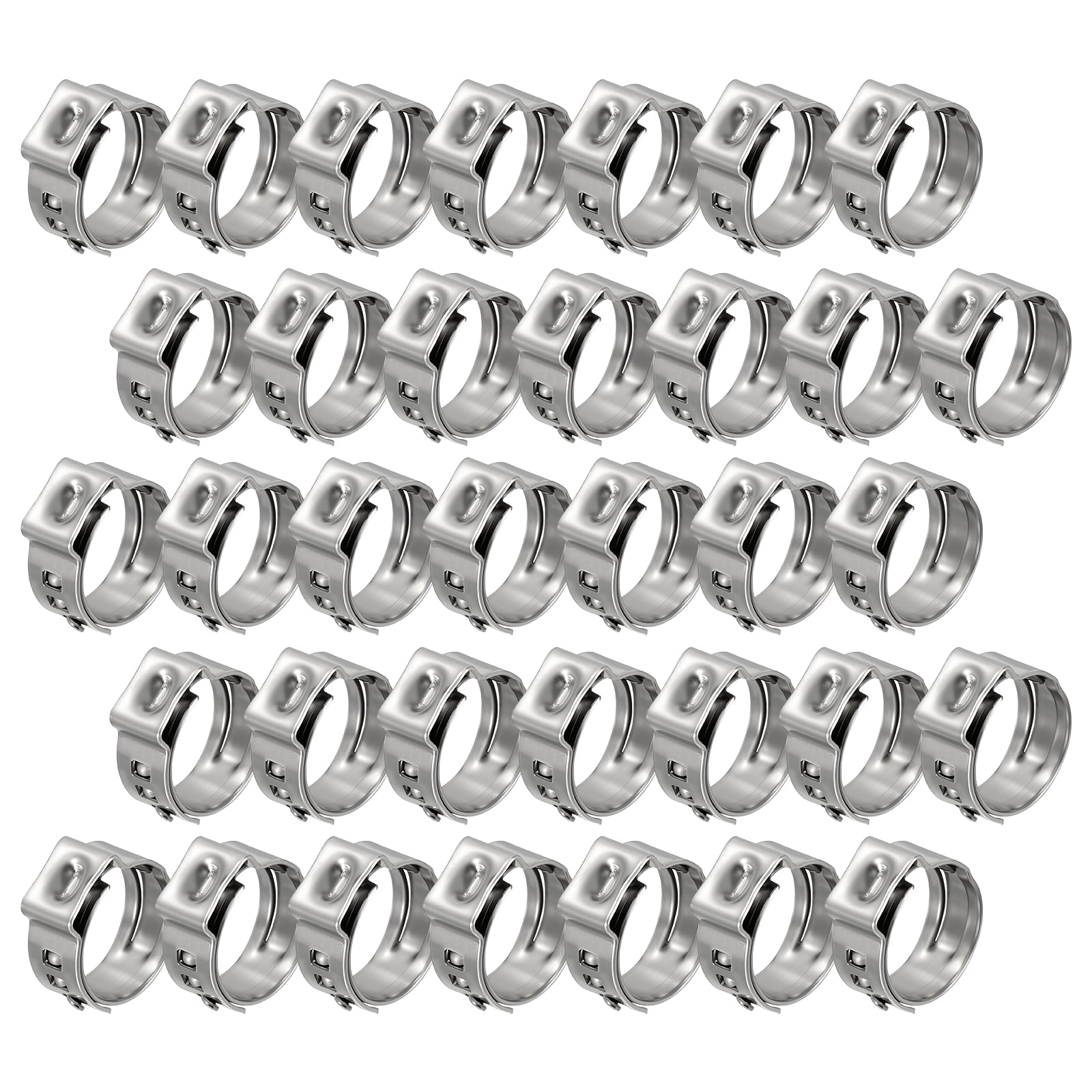 35 Packs Stainless Steel Single Ear Hose Clamps, Adjustable 10.3-12.8mm ...